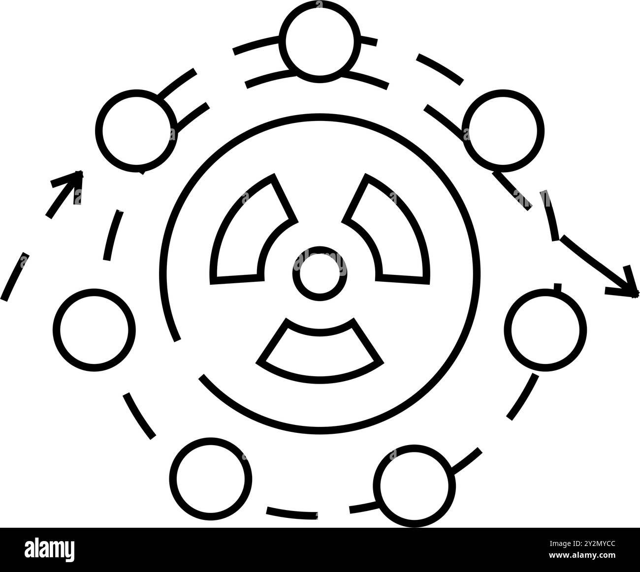 fuel cycle nuclear energy line icon vector illustration Stock Vector ...