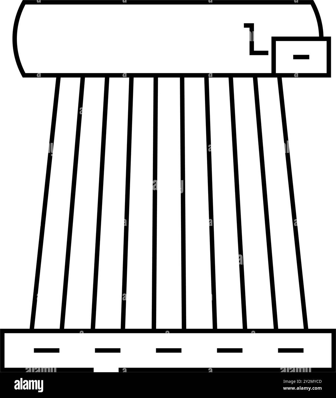 heating solar panel line icon vector illustration Stock Vector Image ...