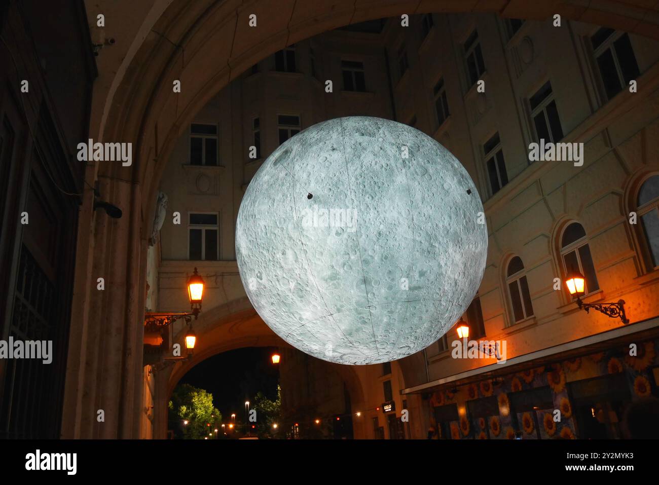 Moon installation serving to promote the Van Gogh exhibition, Piarista ...