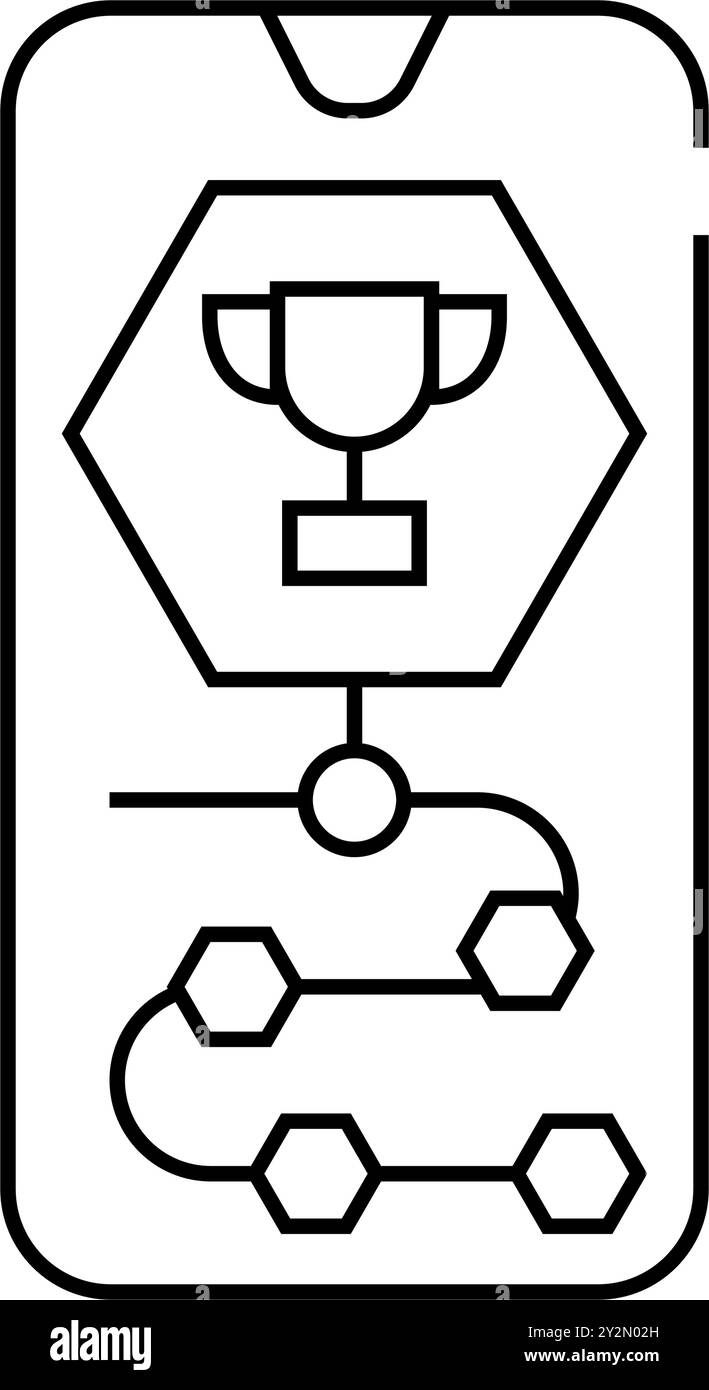 gamification ux ui design line icon vector illustration Stock Vector Image & Art - Alamy