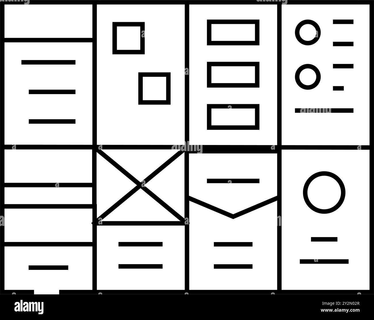 crazy 8s ux ui design line icon vector illustration Stock Vector Image ...