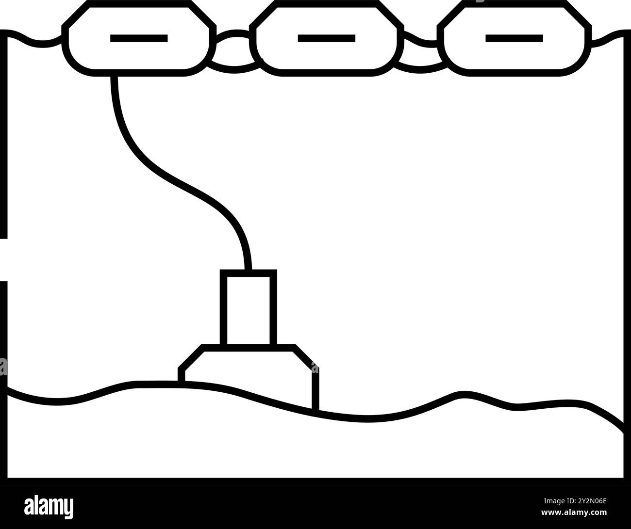 wave energy generation tidal line icon vector illustration Stock Vector ...