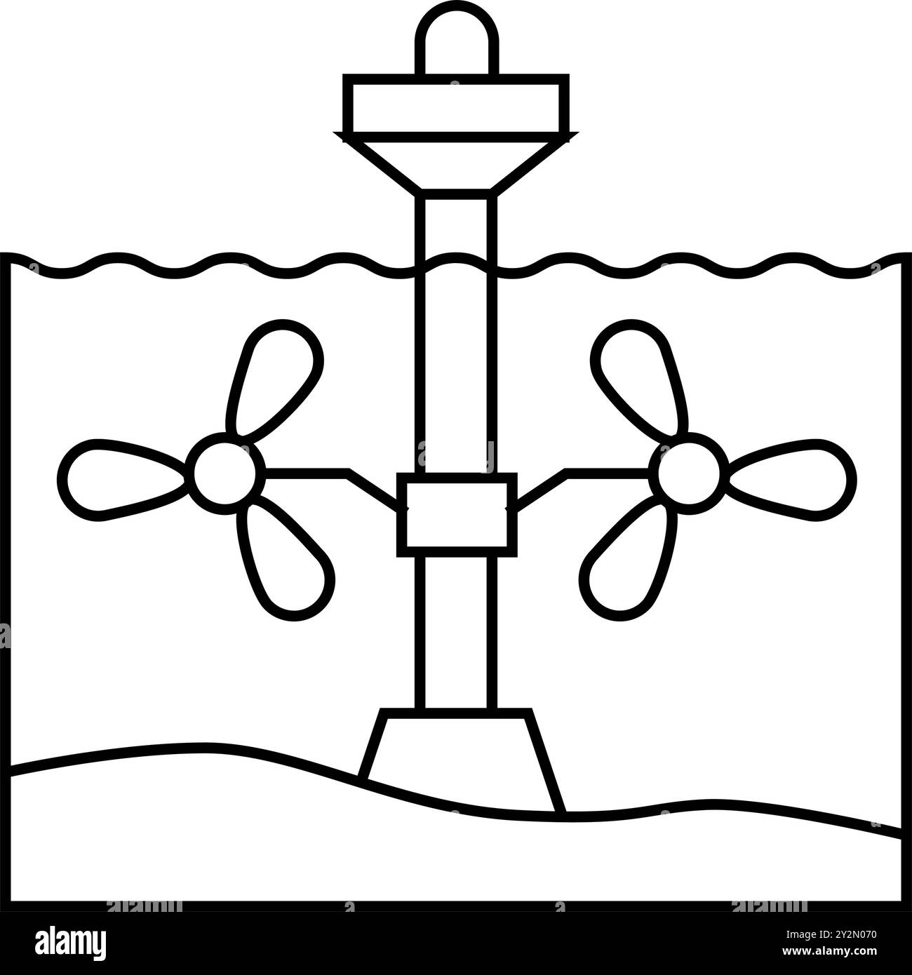 range systems barrages tidal line icon vector illustration Stock Vector ...