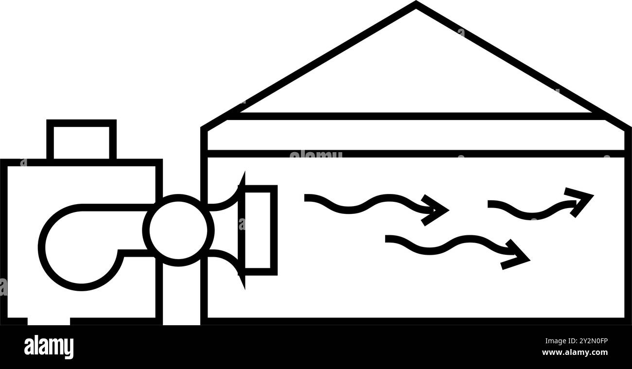 supply air ventilation line icon vector illustration Stock Vector Image ...