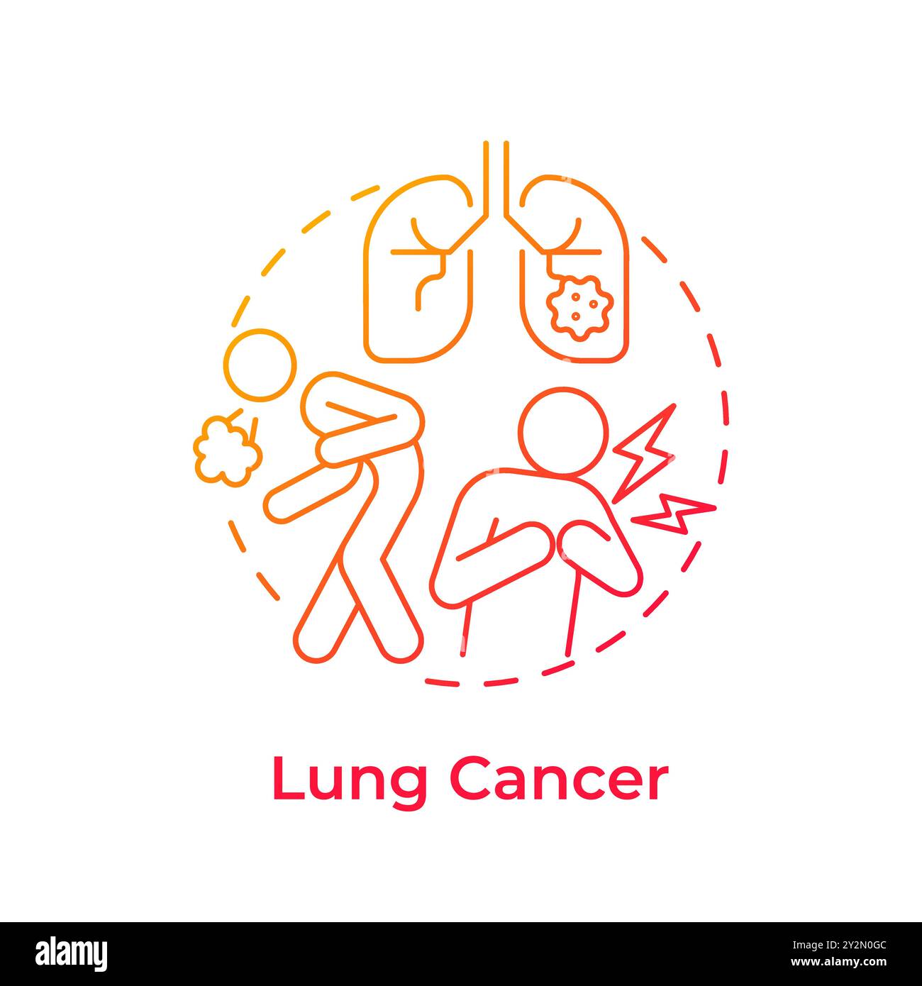 Lungs cancer line color Stock Vector Images - Alamy