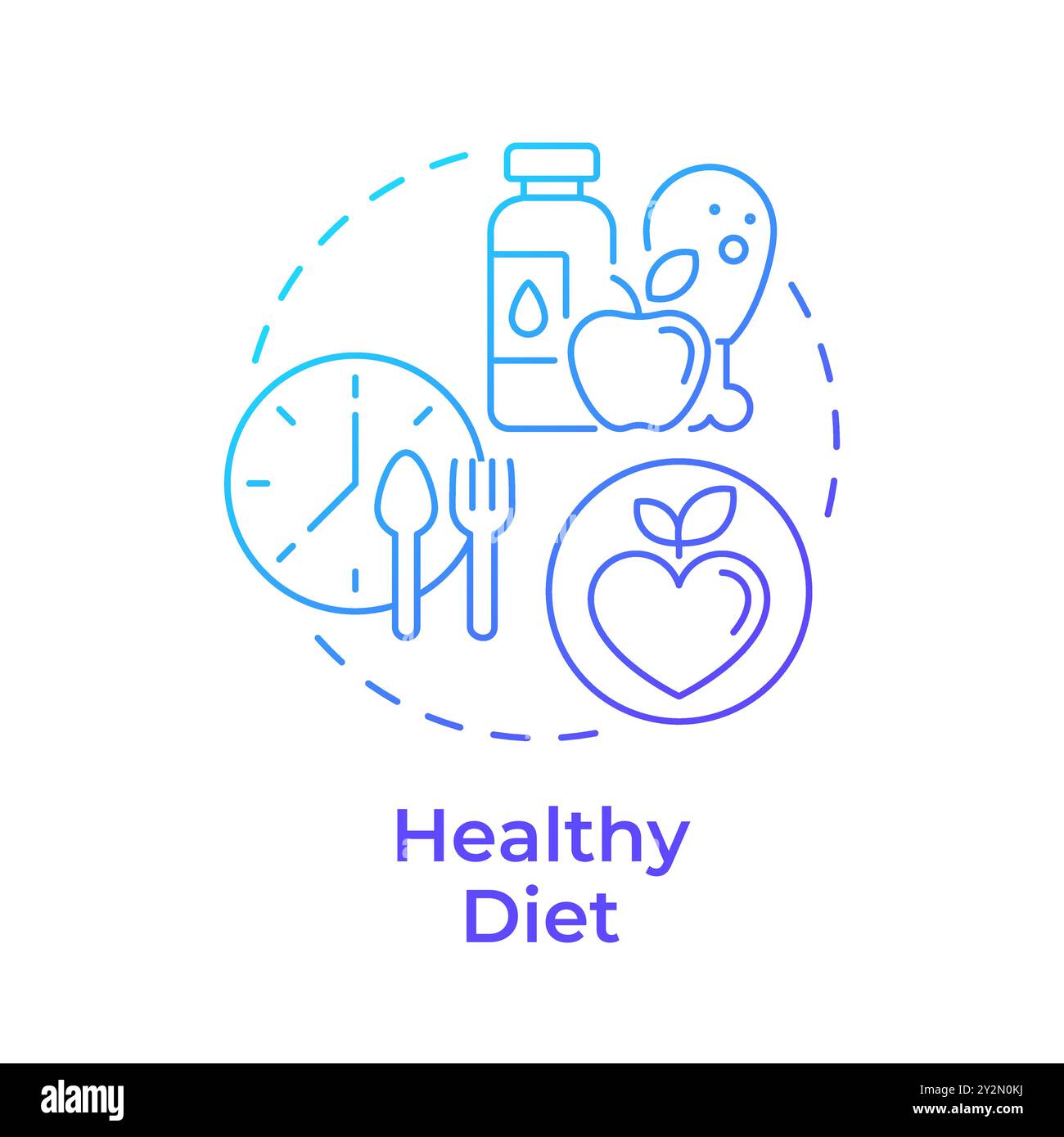 Healthy diet blue gradient concept icon Stock Vector Image & Art - Alamy