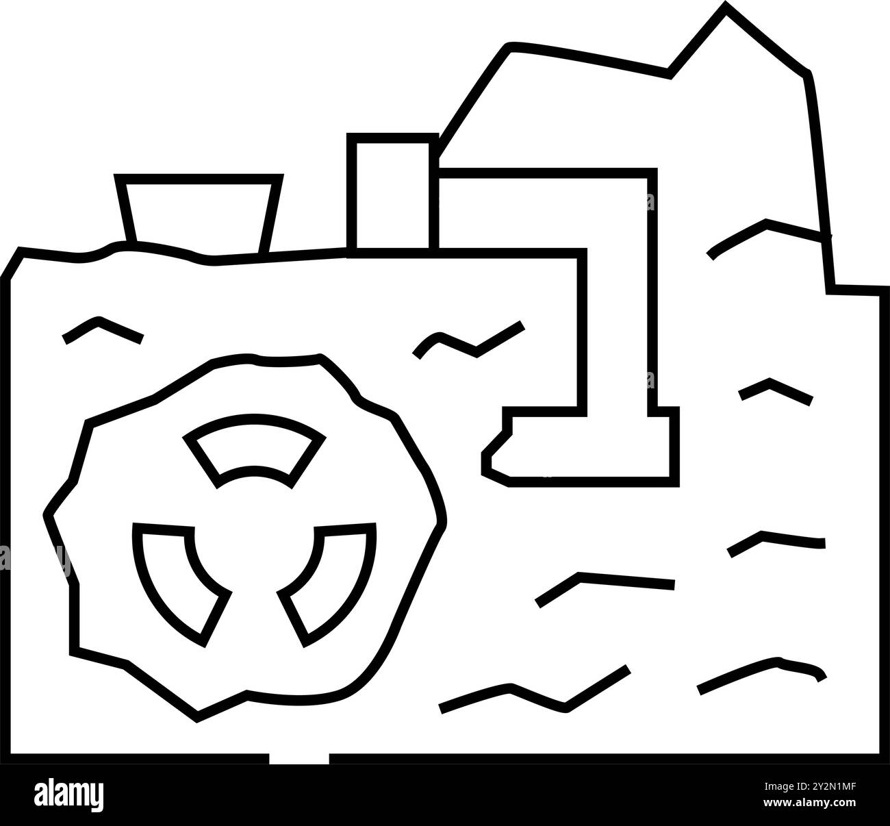 uranium mining nuclear energy line icon vector illustration Stock ...