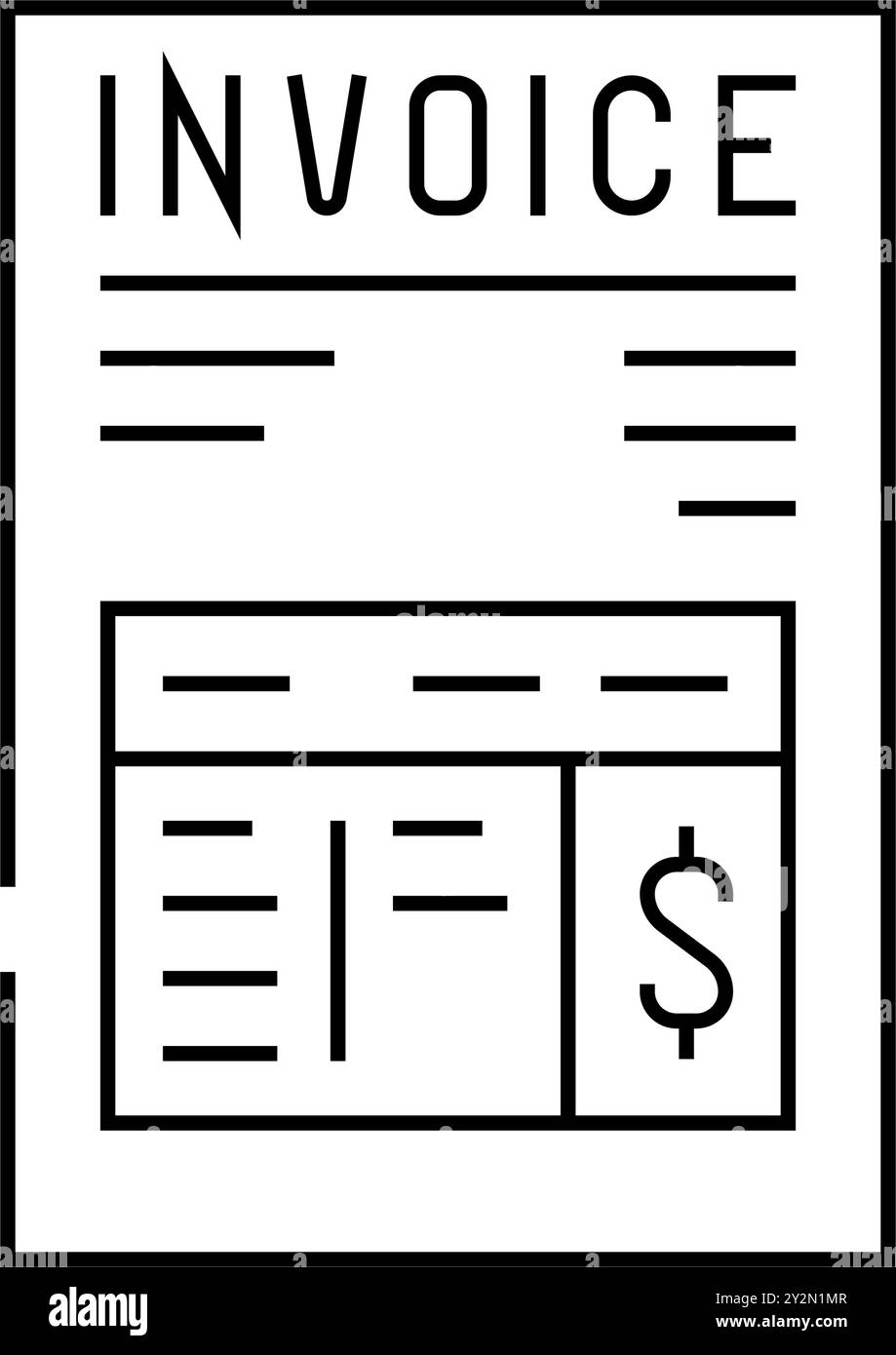 invoicing business process line icon vector illustration Stock Vector Image & Art - Alamy