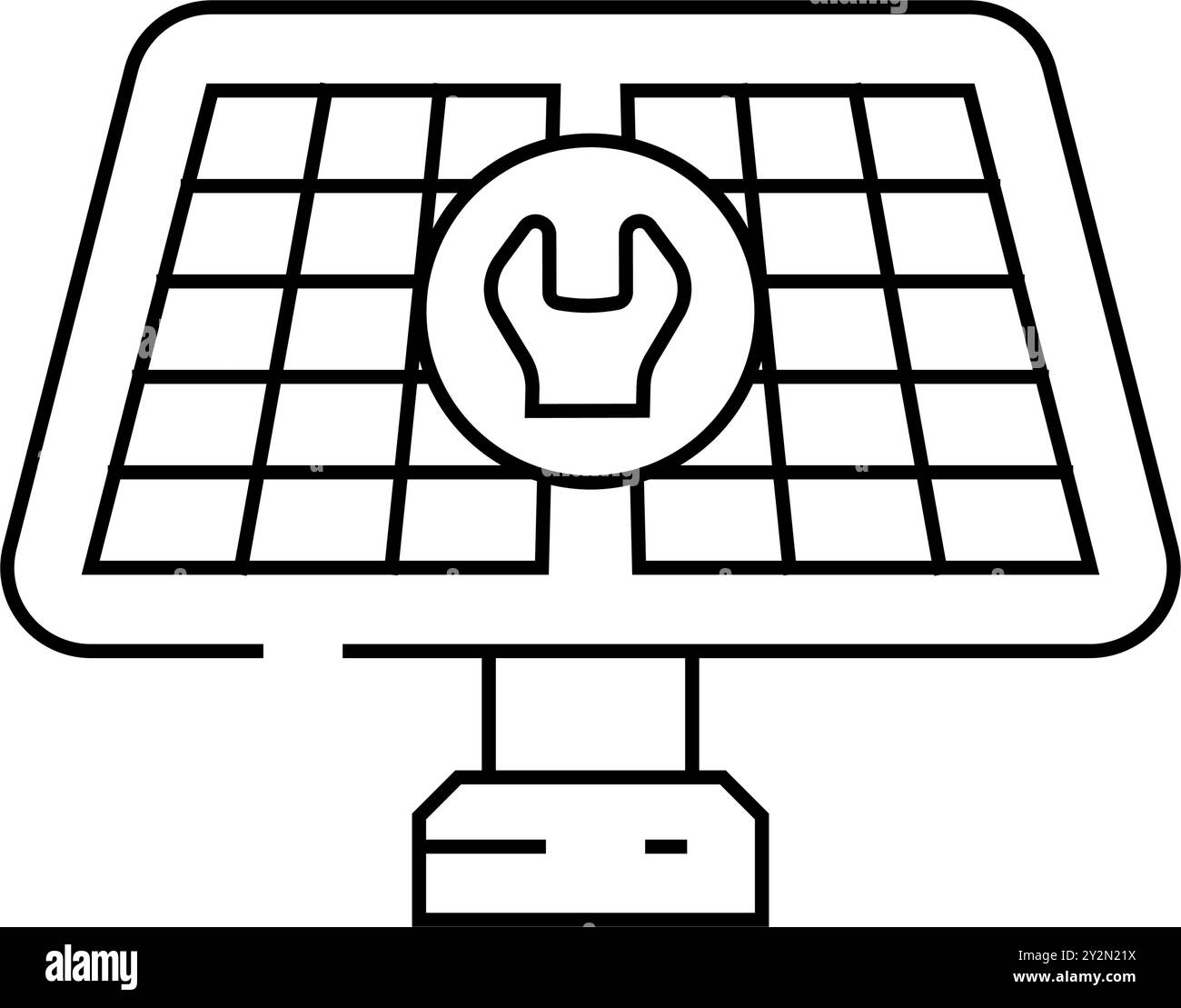 maintenance solar panel line icon vector illustration Stock Vector ...