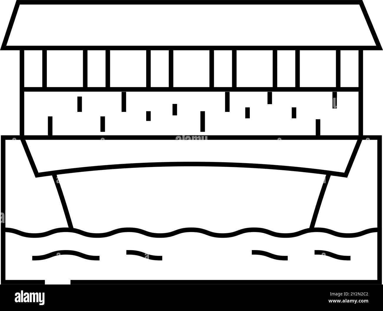 covered bridge line icon vector illustration Stock Vector Image & Art ...