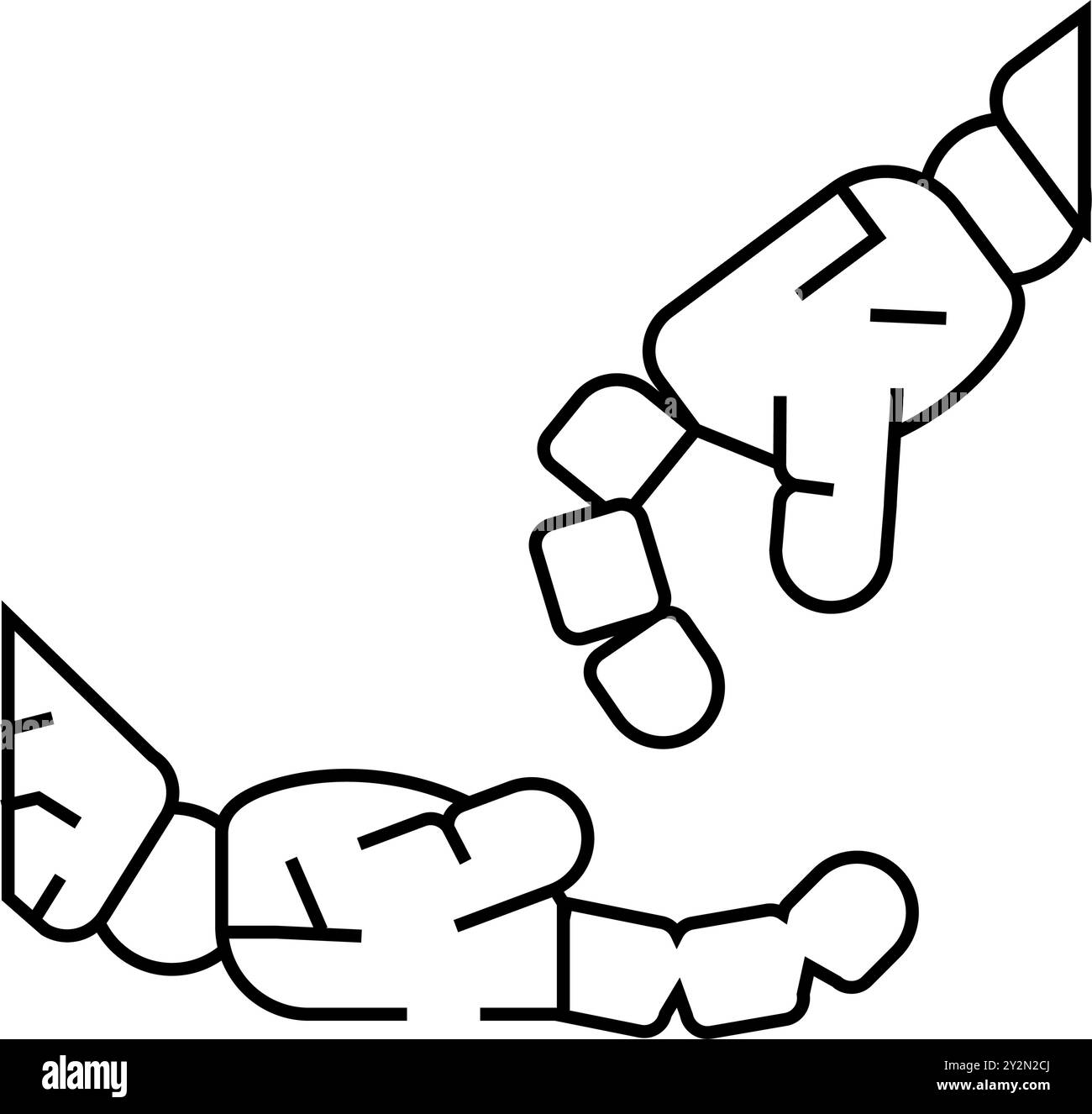 give robot hand gesture line icon vector illustration Stock Vector Image & Art - Alamy