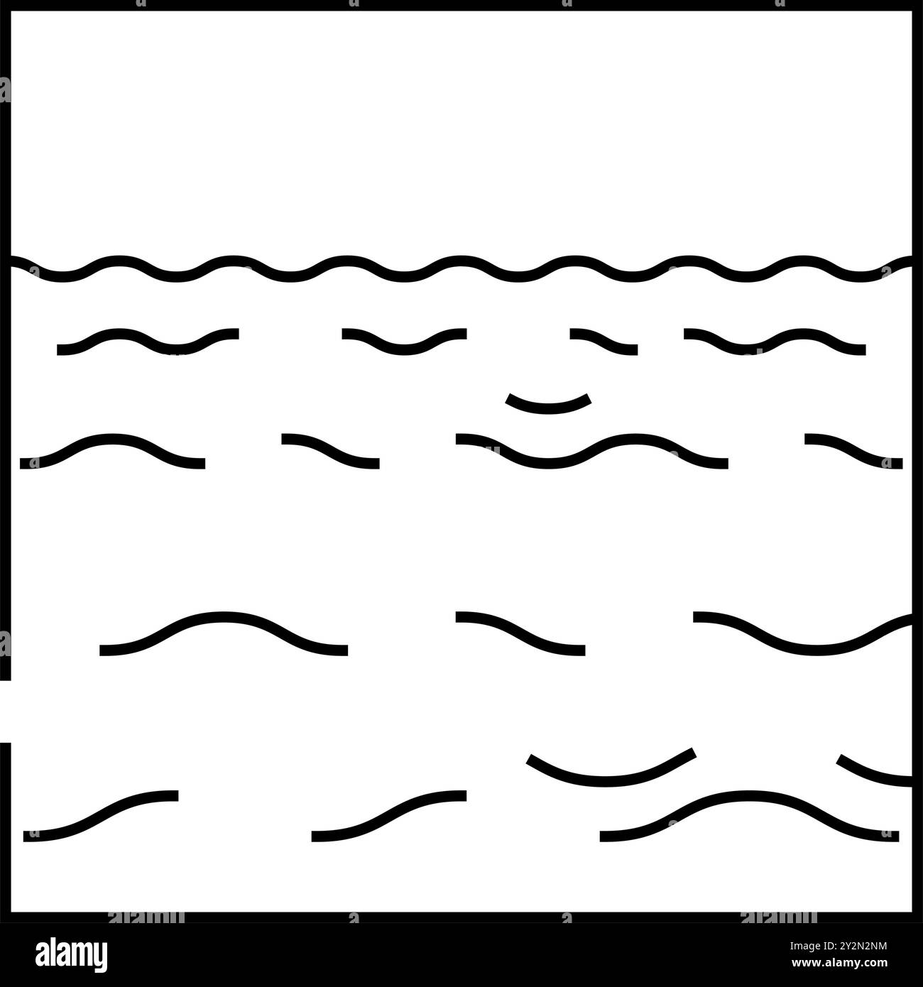 Ocean waves vector illustrations Black and White Stock Photos & Images ...