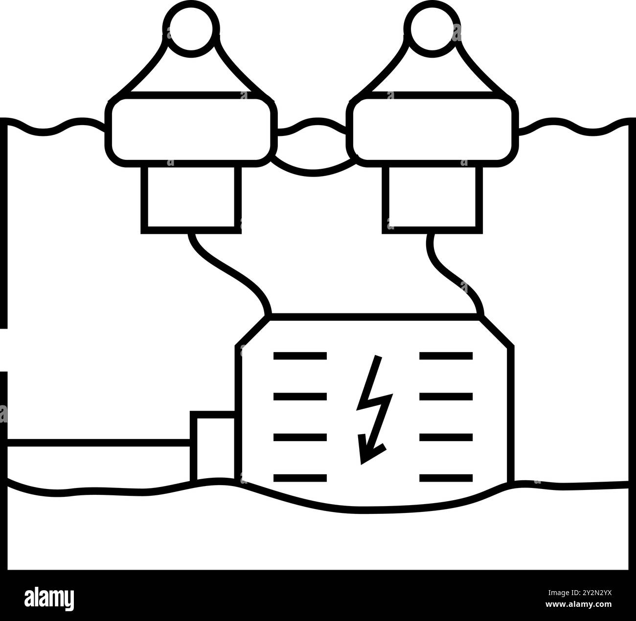 wave energy converter tidal line icon vector illustration Stock Vector ...