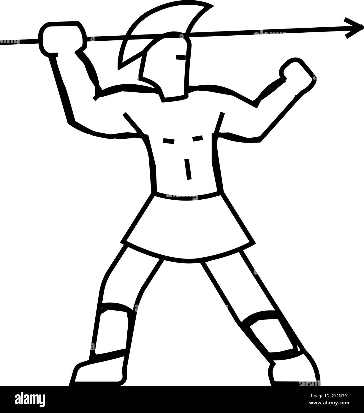 warior soldier roman greek line icon vector illustration Stock Vector ...
