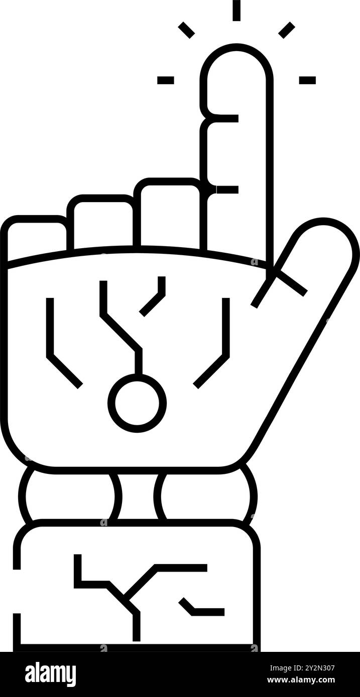 press click robot hand gesture line icon vector illustration Stock Vector Image & Art - Alamy