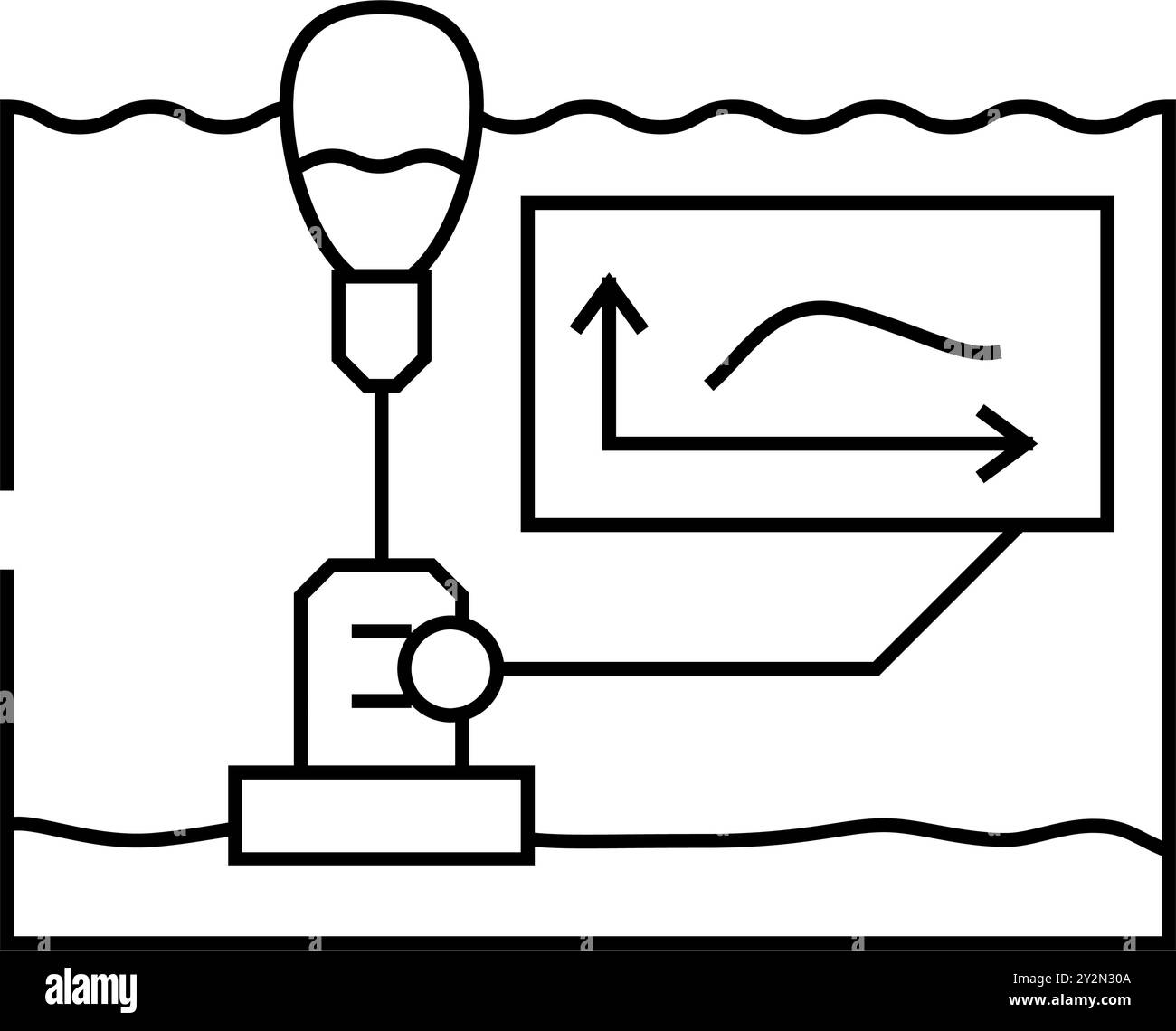 currents tidal power line icon vector illustration Stock Vector Image ...