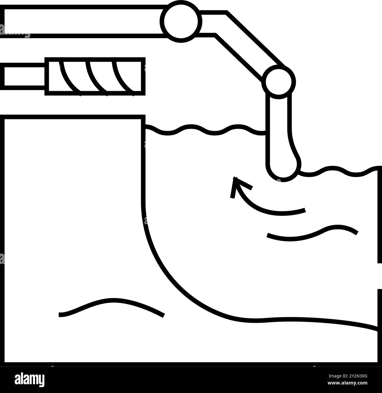 wave energy harvesting line icon vector illustration Stock Vector Image ...