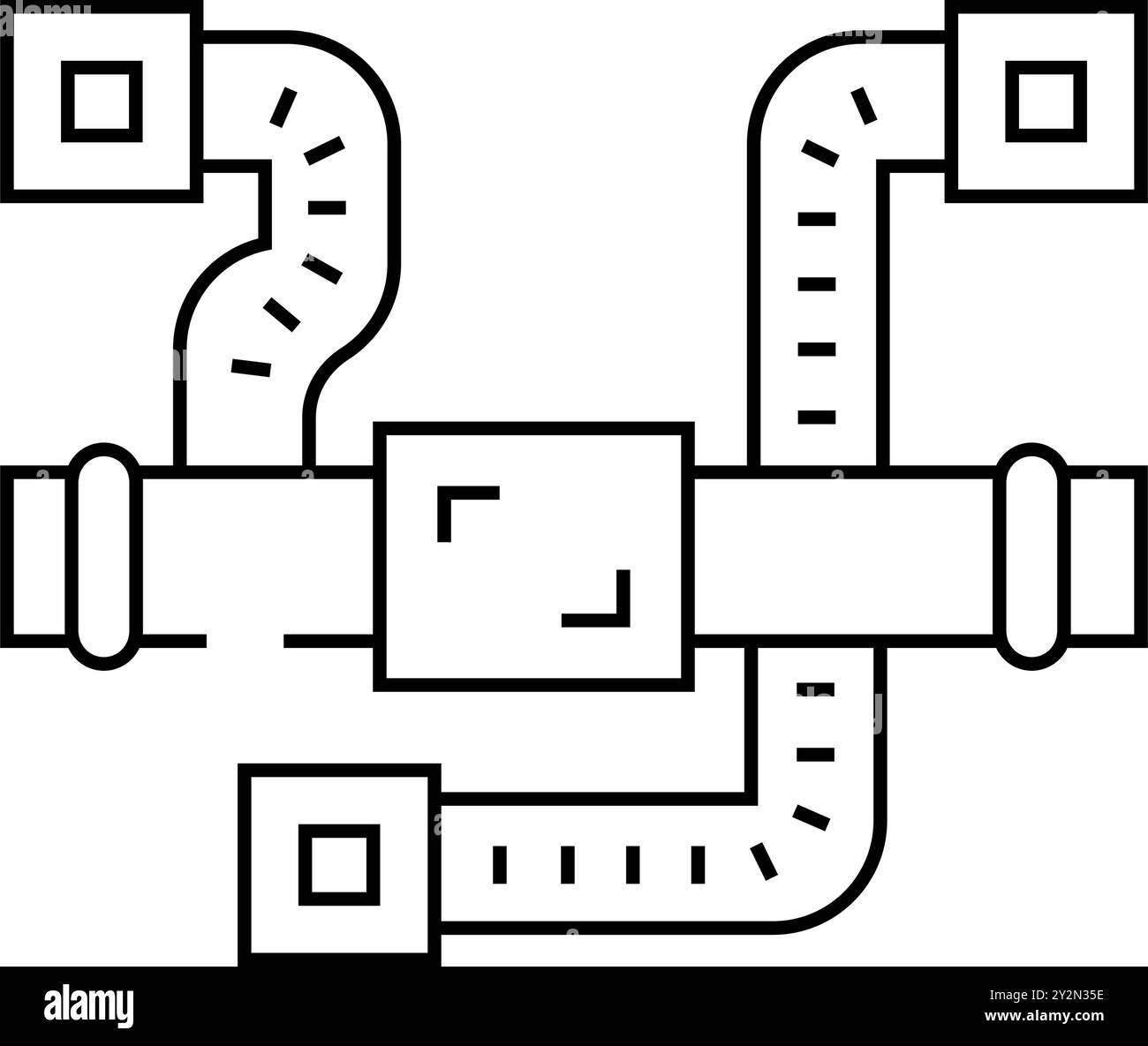ductwork ventilation line icon vector illustration Stock Vector Image & Art - Alamy