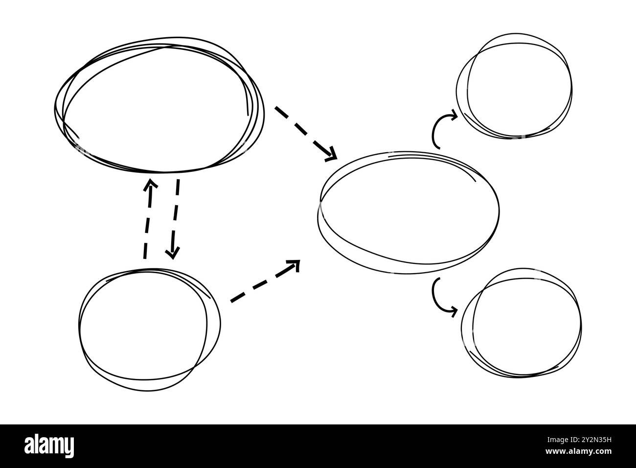 Mind map infographic diagram doodle line free hand drawing. Idea scheme ...