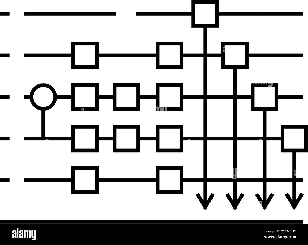 circuit quantum technology line icon vector illustration Stock Vector ...