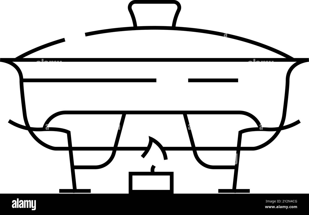 food warmer restaurant equipment line icon vector illustration Stock ...