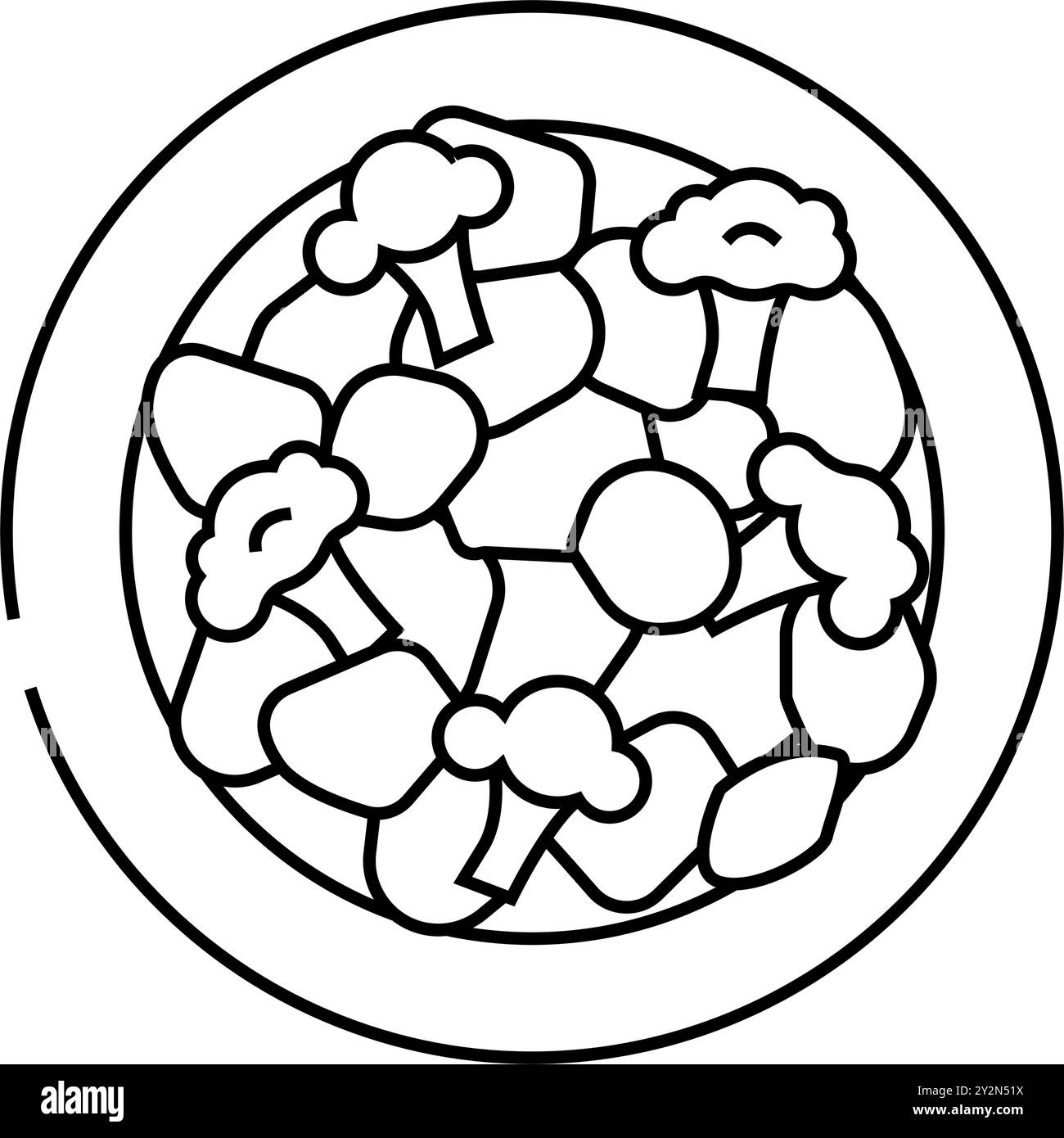 aloo gobi indian cuisine line icon vector illustration Stock Vector ...