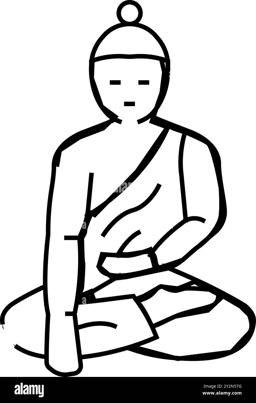 buddha siddhartha gautama line icon vector illustration Stock Vector ...