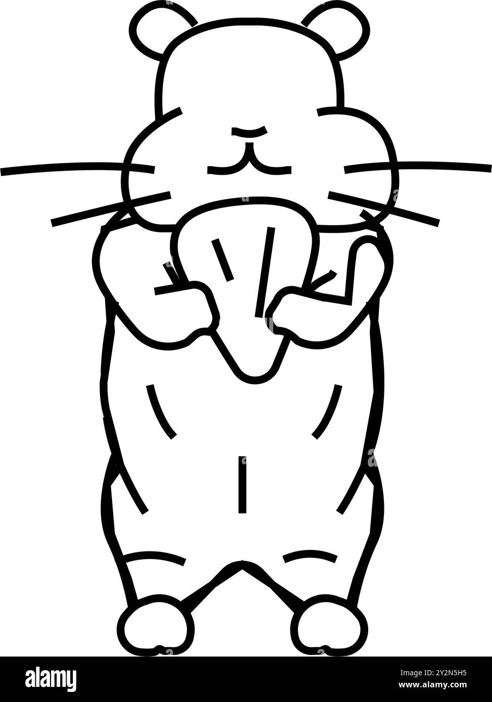 hamster eating pet line icon vector illustration Stock Vector Image ...
