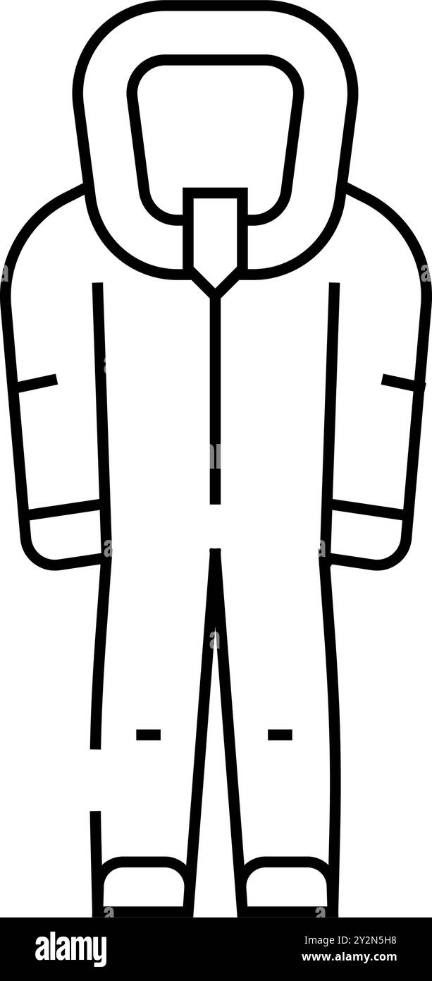 hazmat suit ppe protective equipment line icon vector illustration ...
