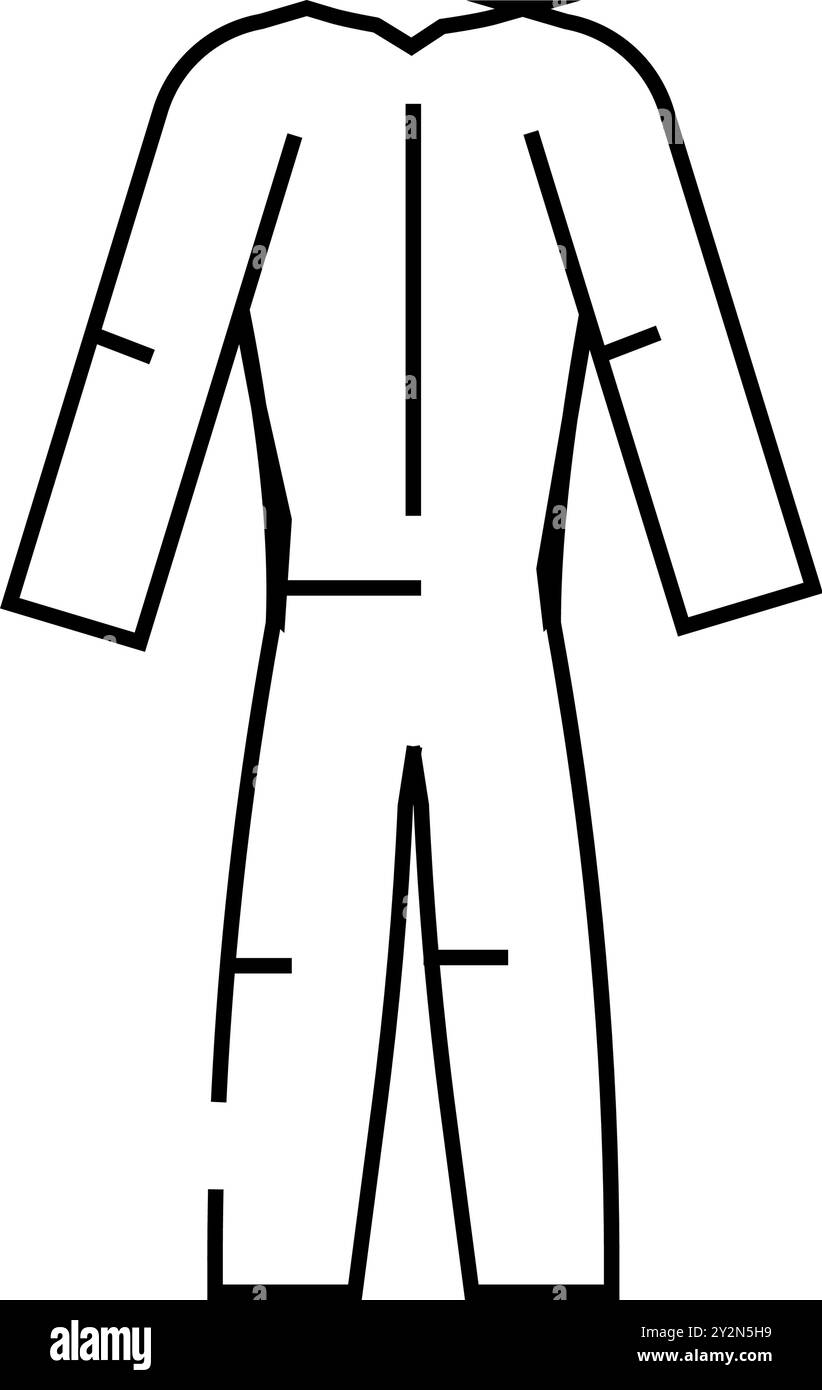 coveralls ppe protective equipment line icon vector illustration Stock ...