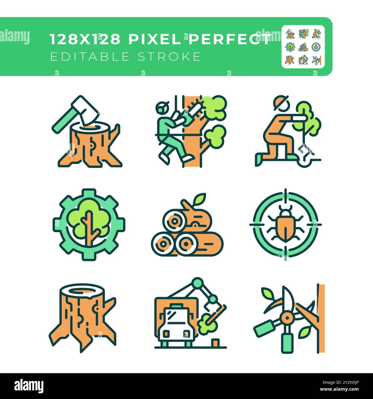 Forestry industry RGB color icons set Stock Vector Image & Art - Alamy