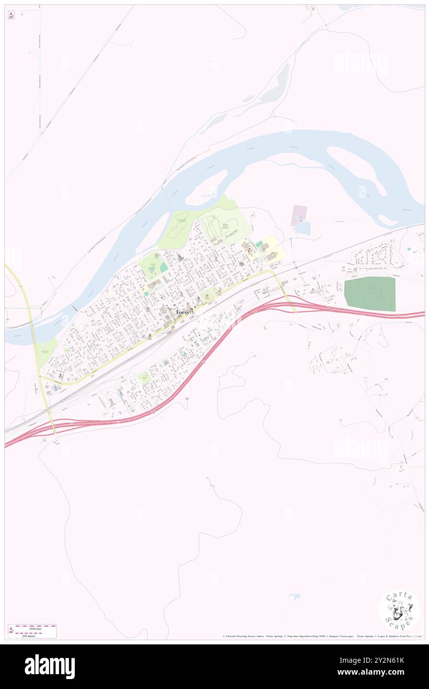 Map of forsyth montana Cut Out Stock Images & Pictures - Alamy
