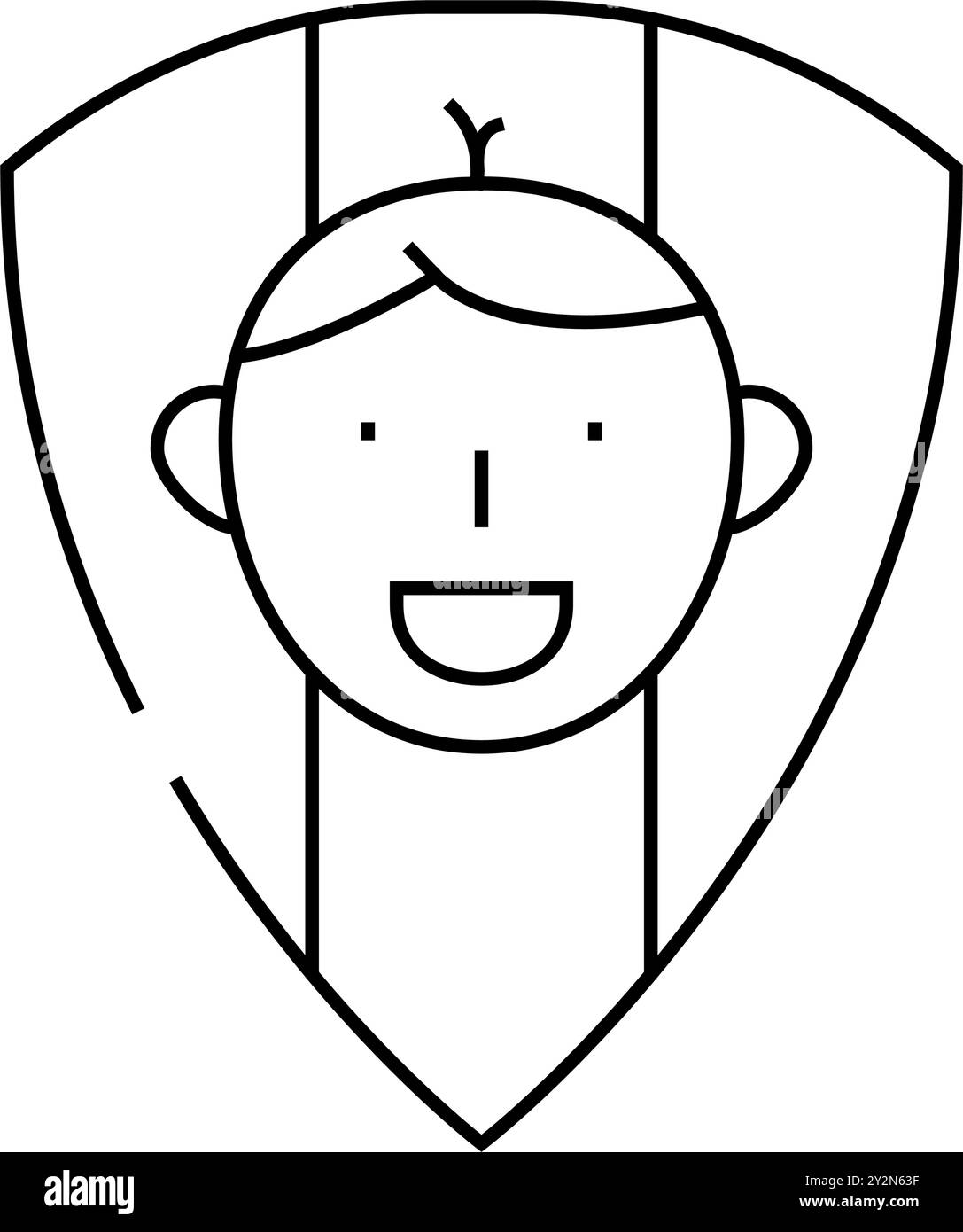 child proof product label caution line icon vector illustration Stock ...