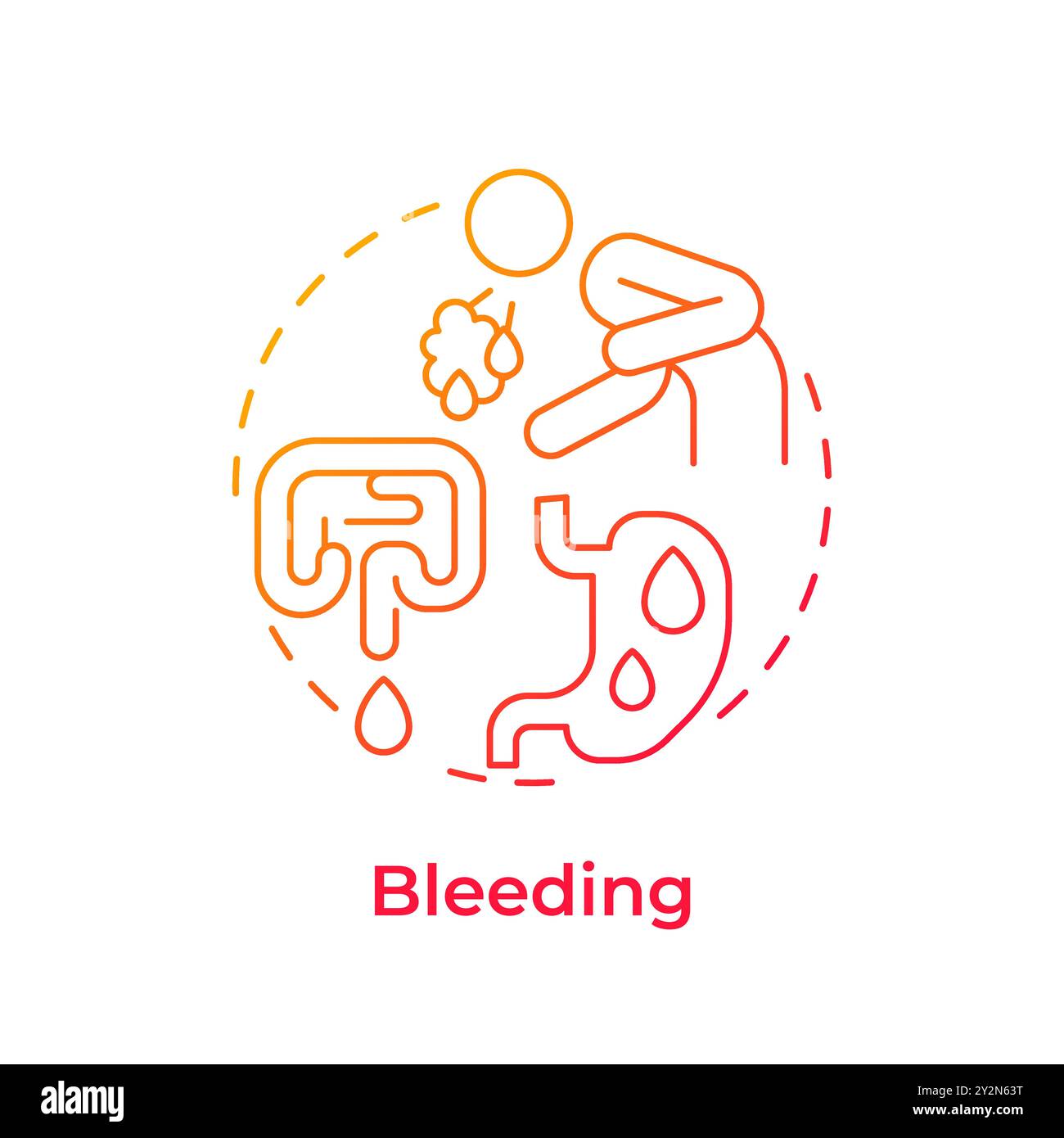 Bleeding red gradient concept icon Stock Vector Image & Art - Alamy