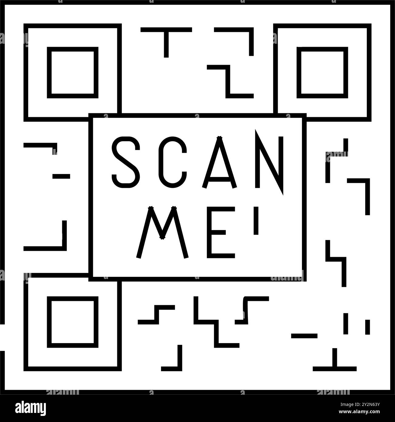 Scan me sign Black and White Stock Photos & Images - Alamy