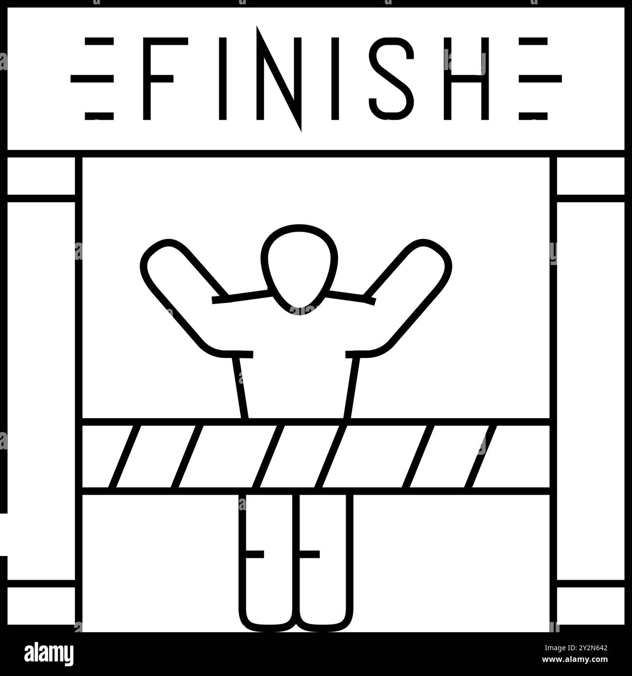 marathon finish line progress line icon vector illustration Stock ...