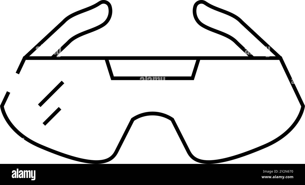 safety glasses ppe protective equipment line icon vector illustration ...