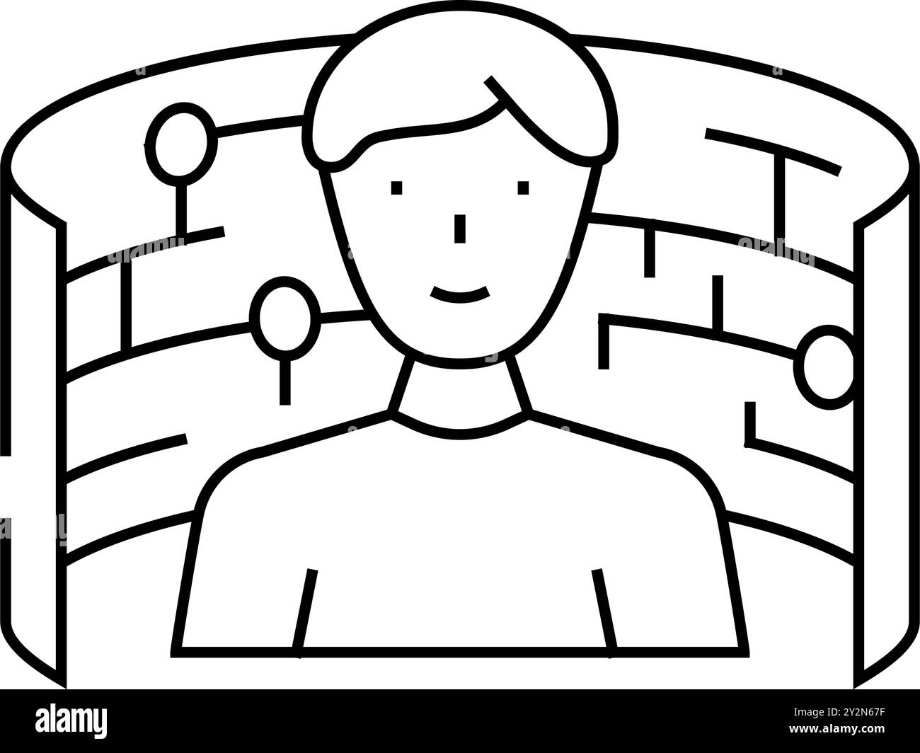 digital explorer tech enthusiast line icon vector illustration Stock ...