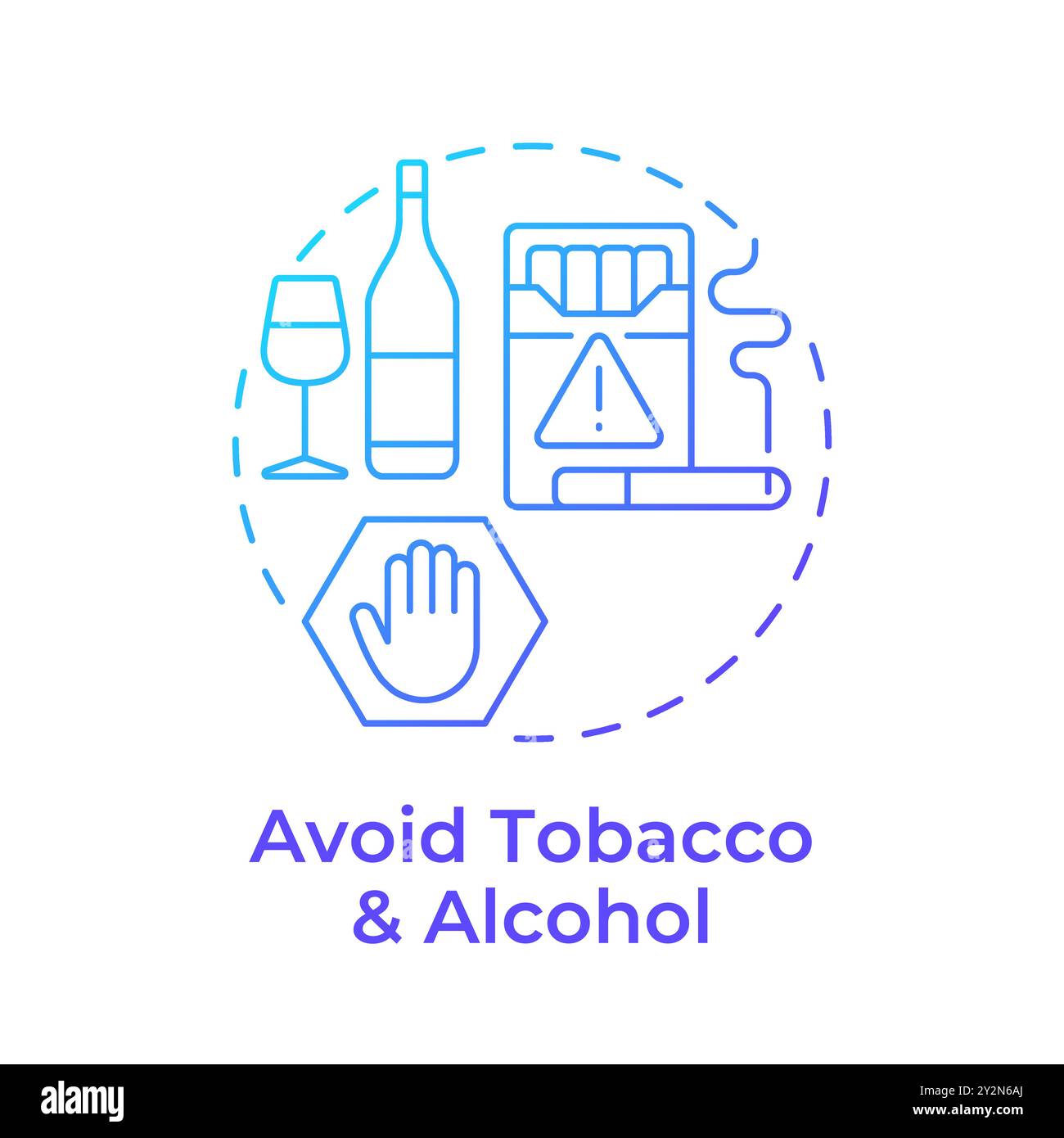 Avoid tobacco and alcohol blue gradient concept icon Stock Vector Image ...