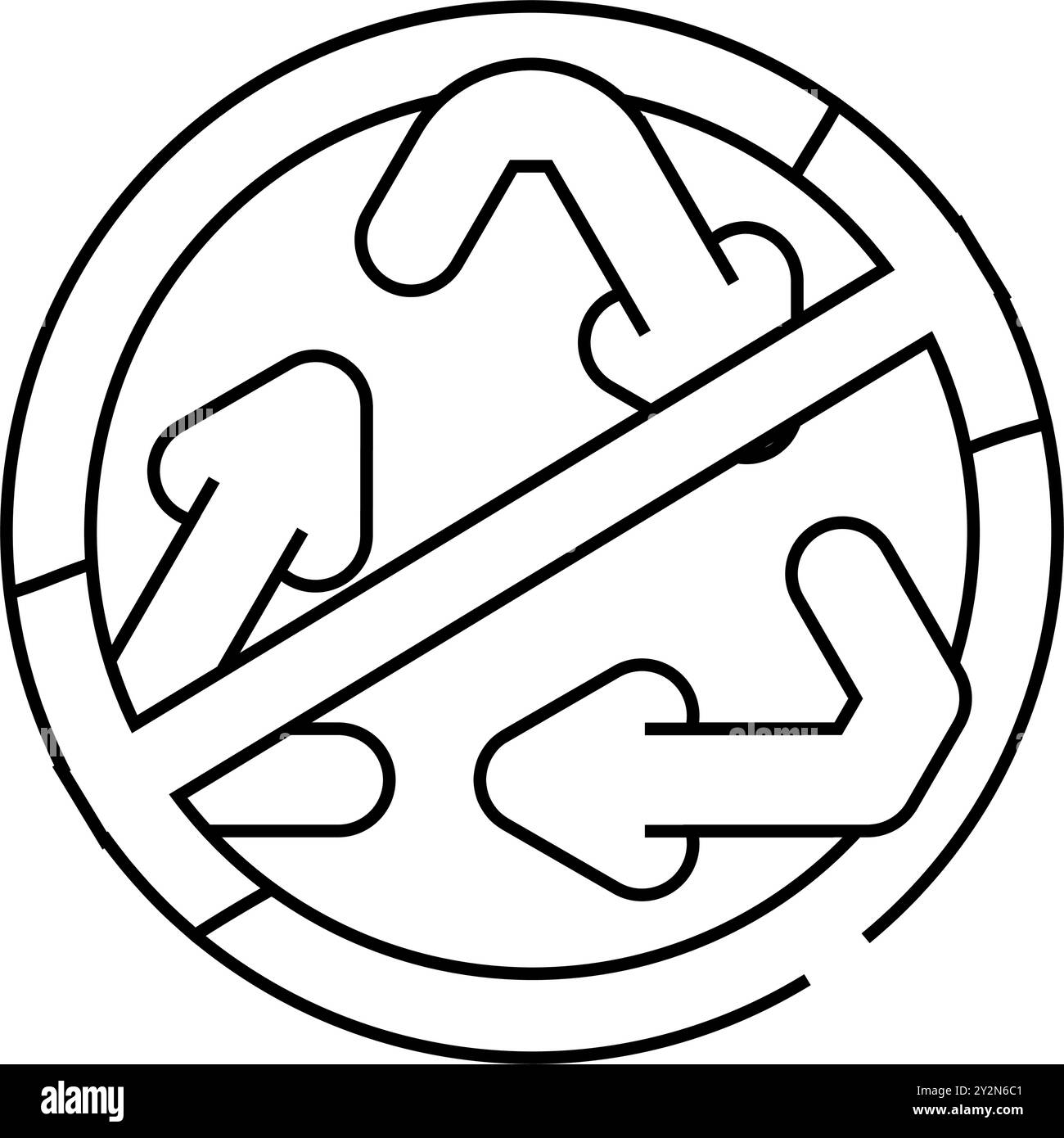 non biodegradable waste sorting line icon vector illustration Stock ...