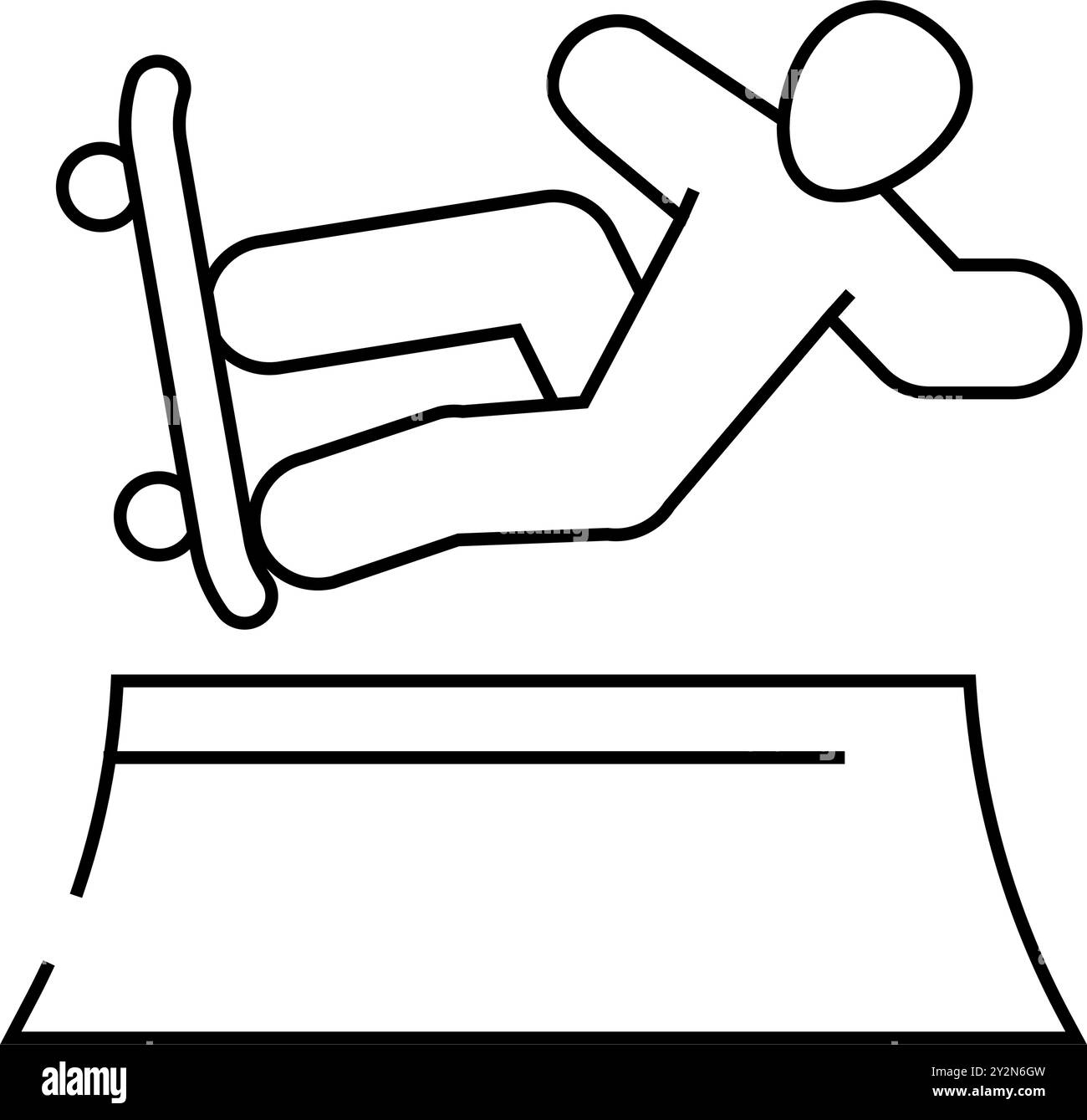 vert skating skateboard sport line icon vector illustration Stock ...