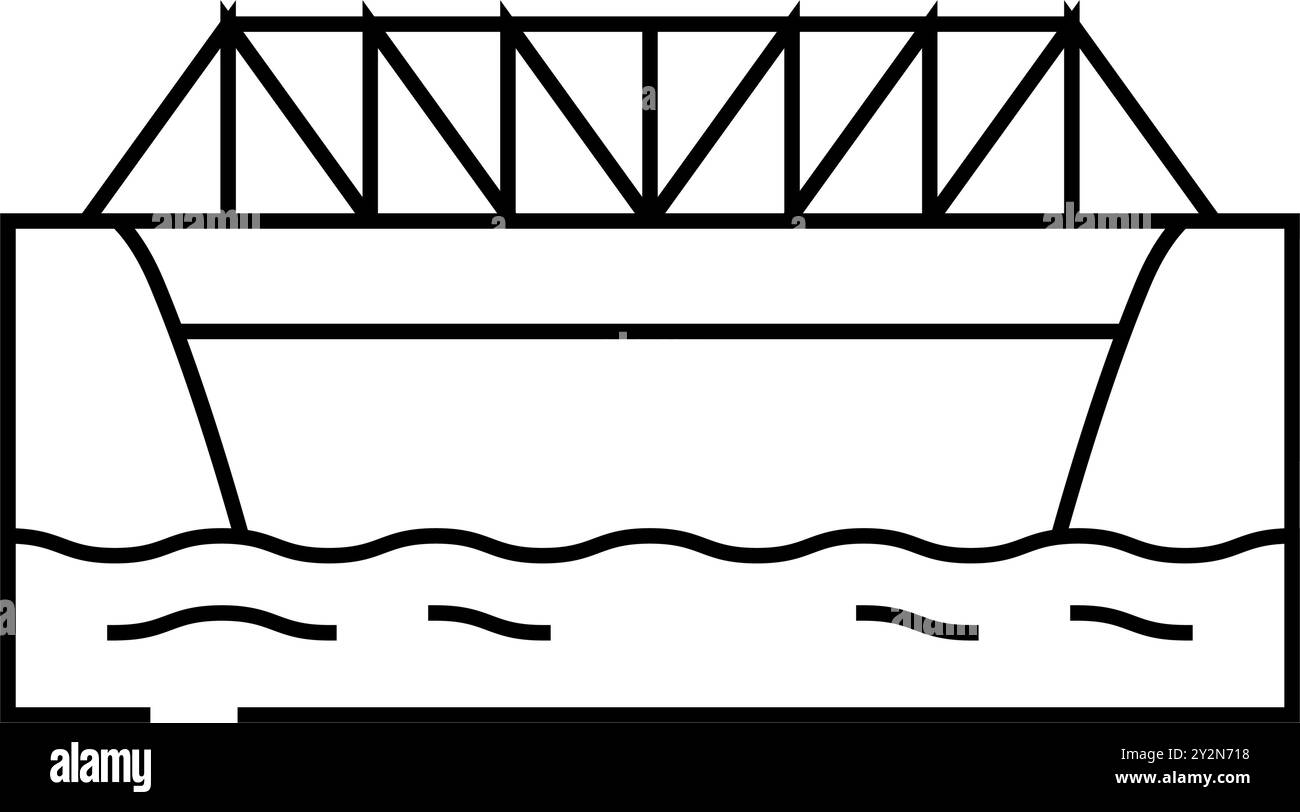 truss bridge line icon vector illustration Stock Vector Image & Art - Alamy