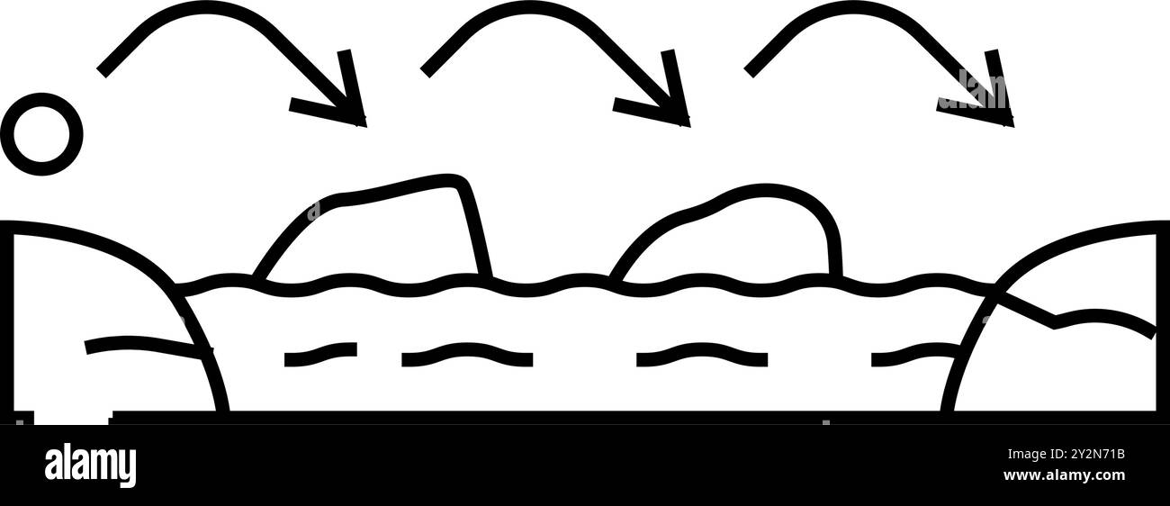 stepping stones progress line icon vector illustration Stock Vector ...