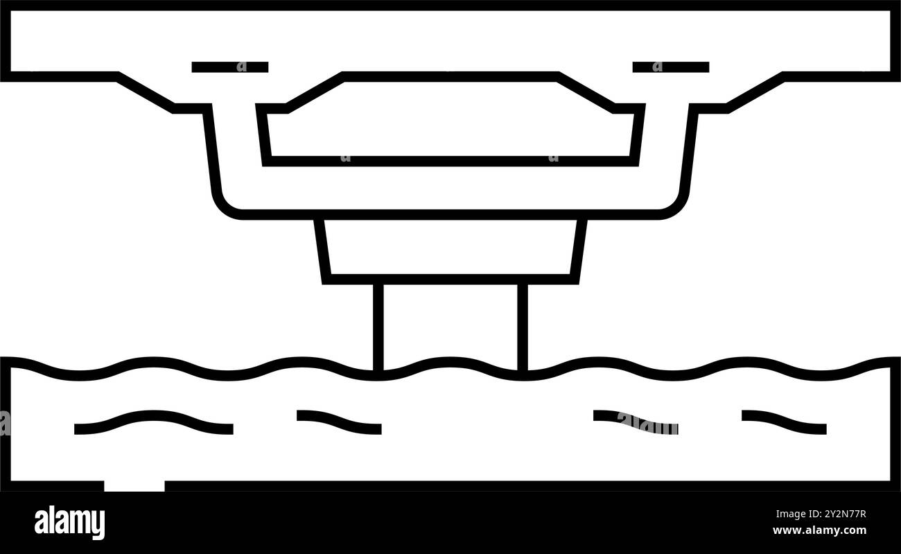 box girder bridge line icon vector illustration Stock Vector Image ...