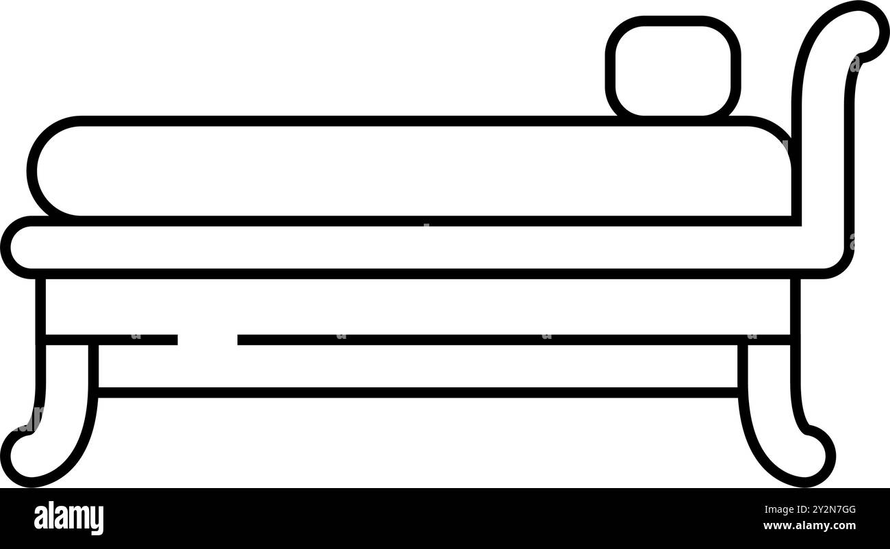 daybed outdoor furniture line icon vector illustration Stock Vector ...