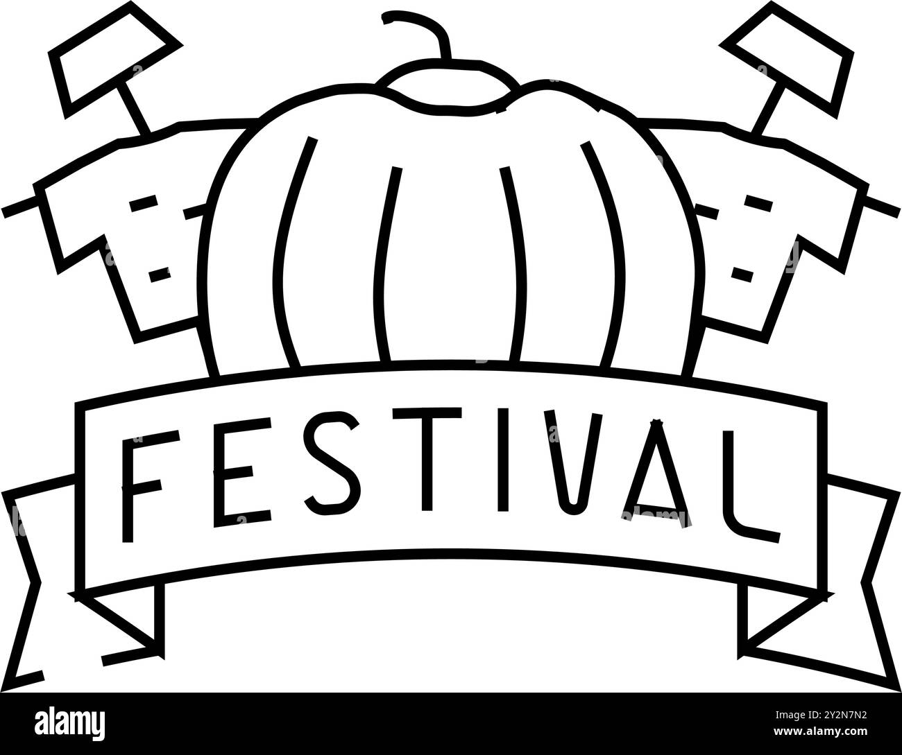 fall festivals autumn line icon vector illustration Stock Vector Image ...