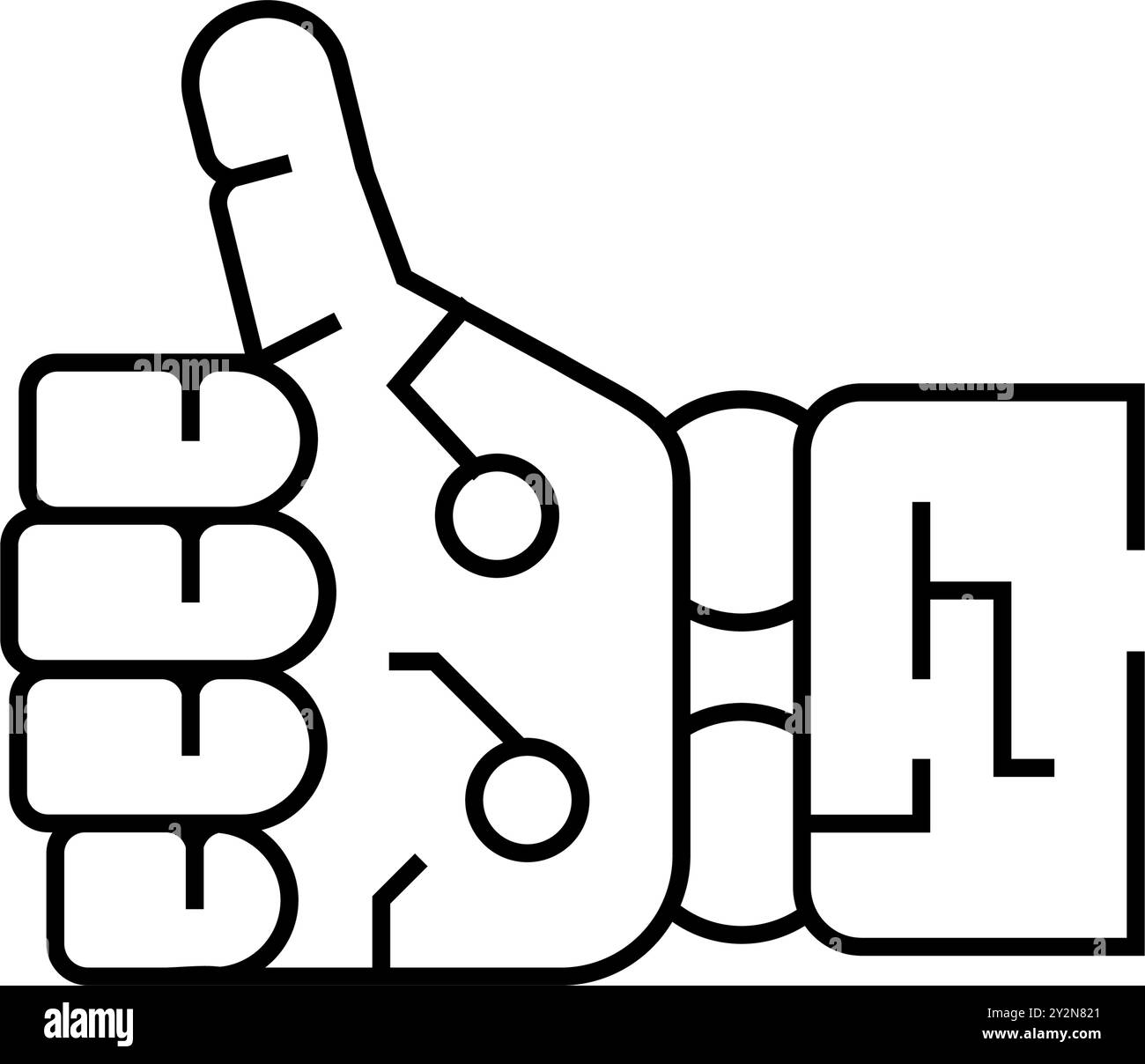thumb up robot hand gesture line icon vector illustration Stock Vector Image & Art - Alamy