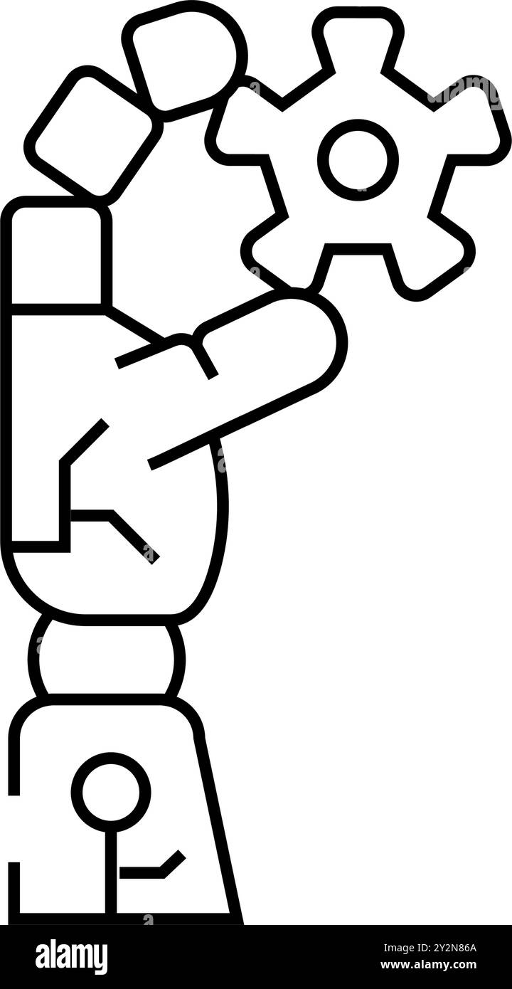 hold robot hand gesture line icon vector illustration Stock Vector Image & Art - Alamy