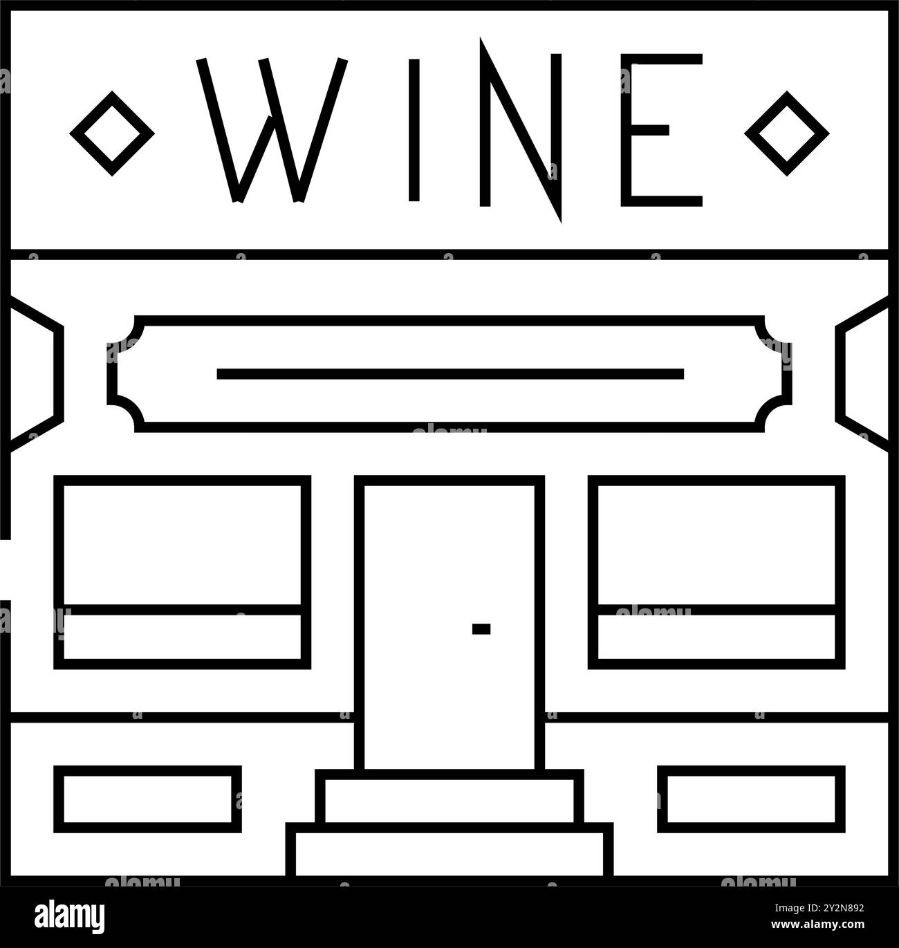 wine bar street cafe line icon vector illustration Stock Vector Image ...