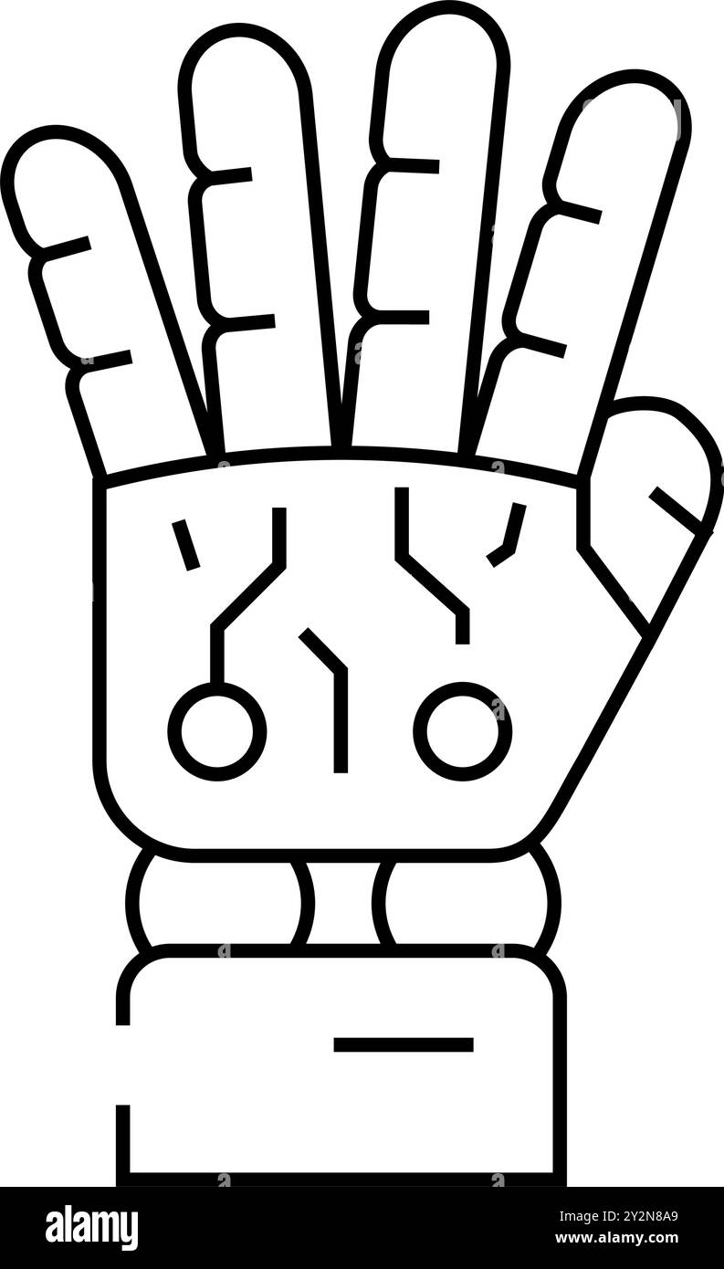 palm robot hand gesture line icon vector illustration Stock Vector Image & Art - Alamy